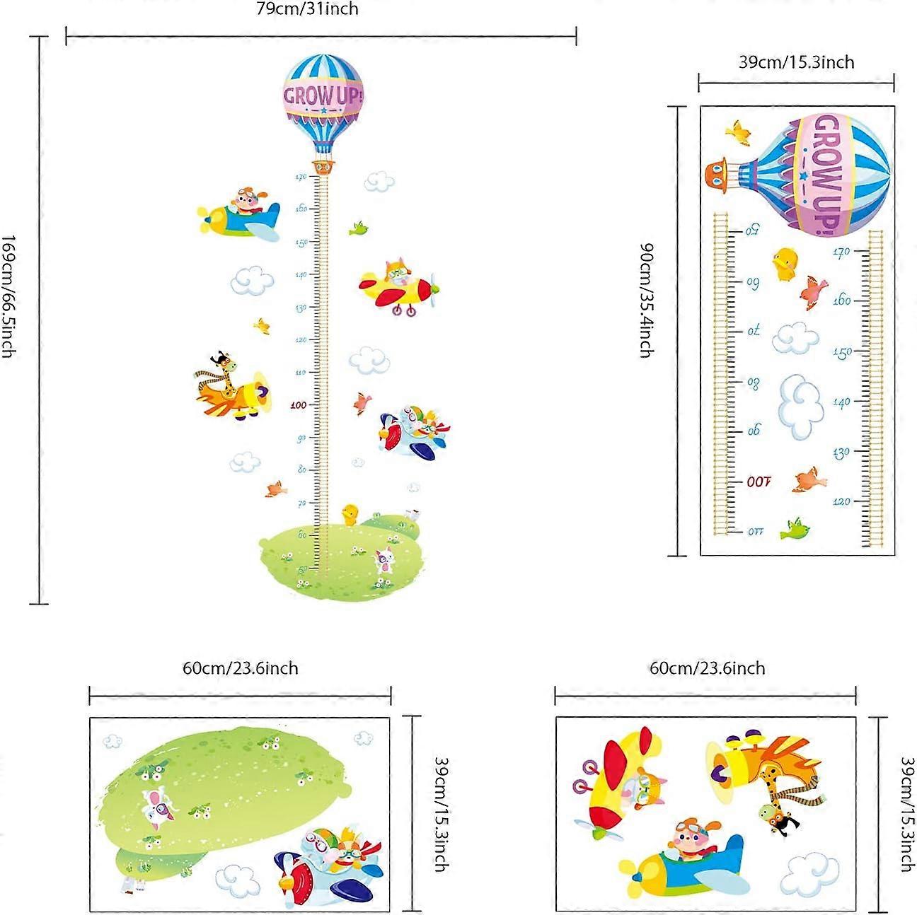 50 to 170 cm Animal Height Chart Hot Air Balloon Height Chart Animal ...