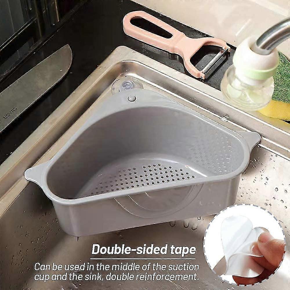 2pcs Sink Strainer Basket, Triangular Sink Drain Shelf, Triangle Sink ...