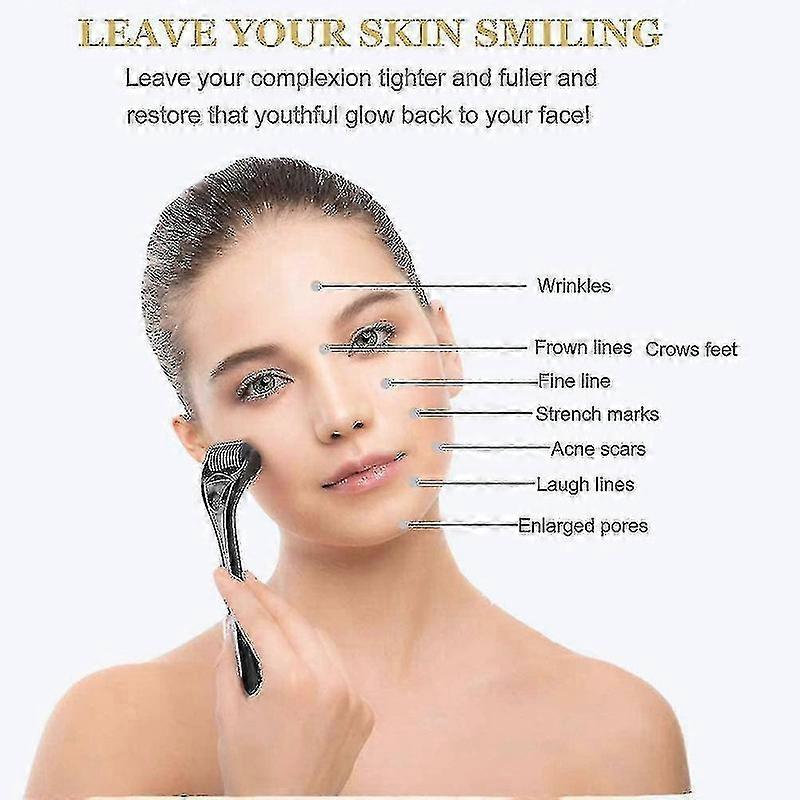 Derma Roller 1.5mm, 540 Titanium Microneedle Roller For Face Facial ...