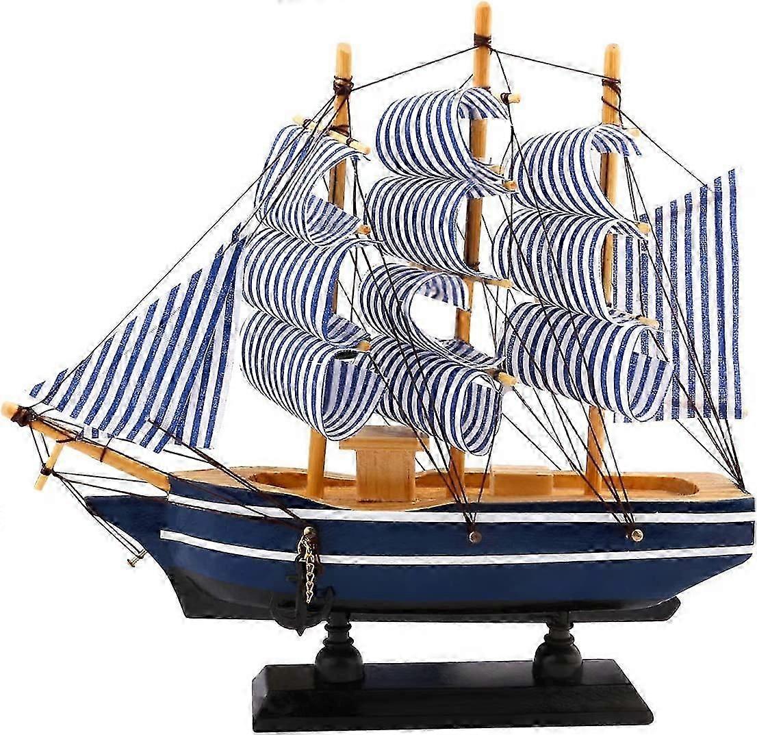 Sailboat Model Decor, Wooden Sailing Boat Nautical Decor 7"x8" Model ...