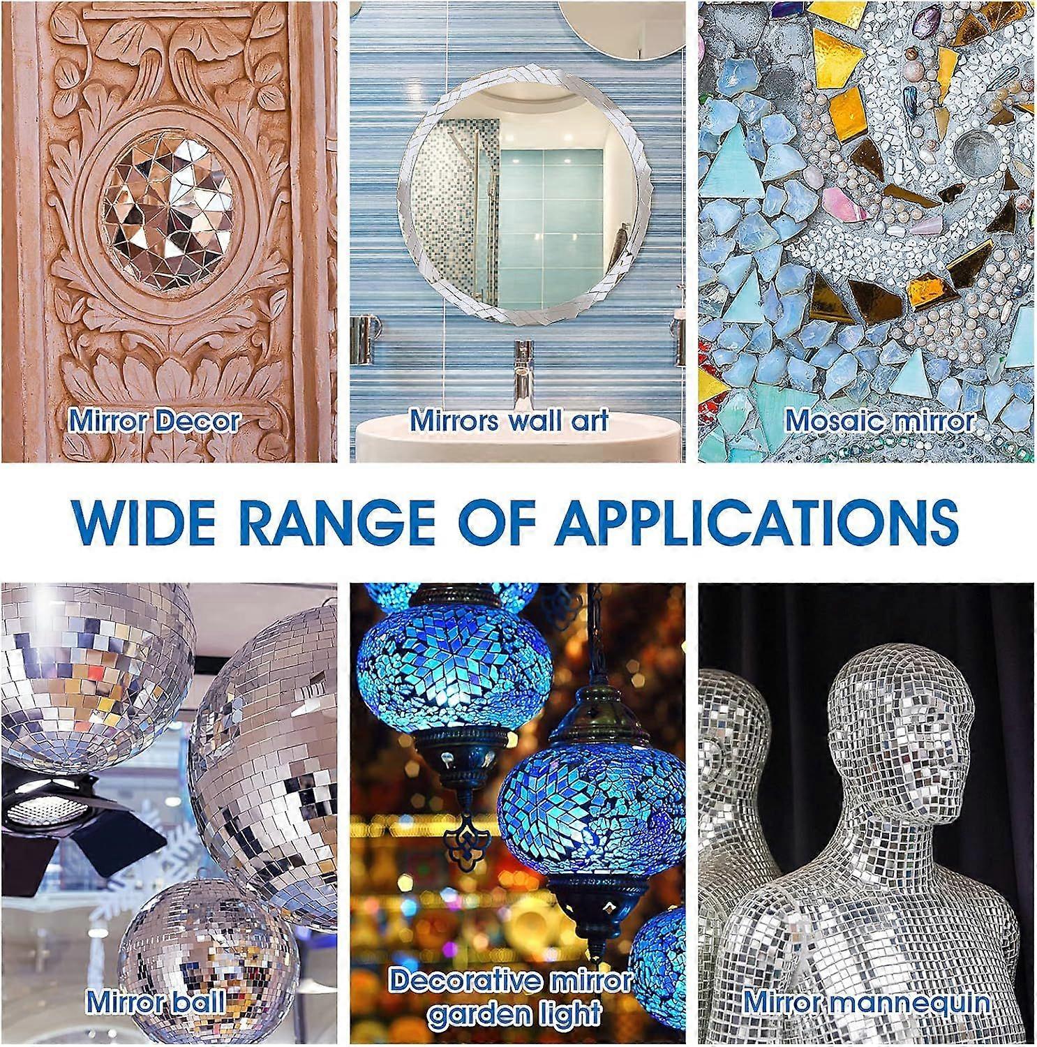 120 Pcs Small Mirrors for Crafts, 3 Shapes Mirror Pieces for Crafts ...