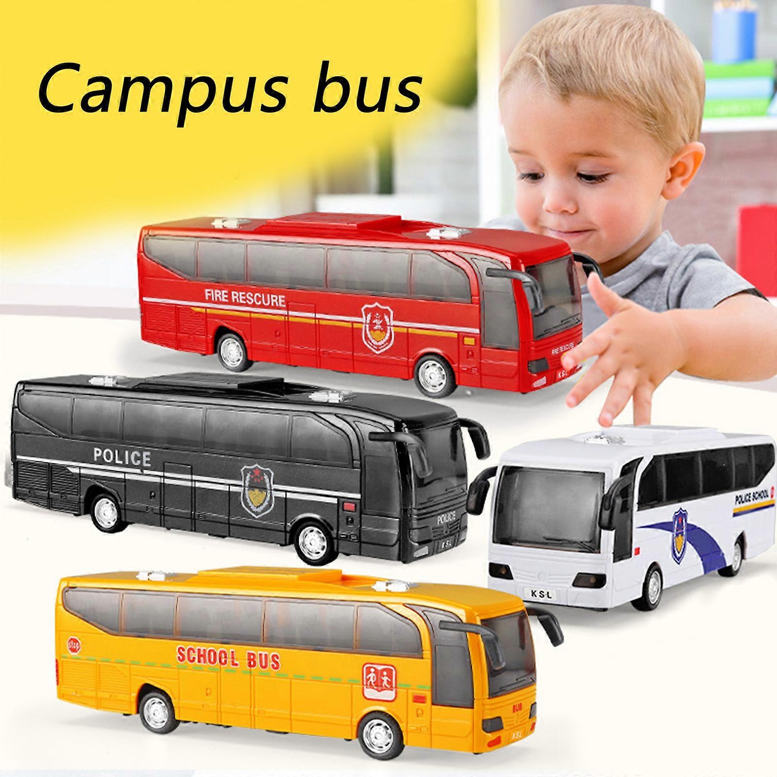 Transport Vehicle Toy Pull Back Bus School Bus Model Toy Police Bus ...