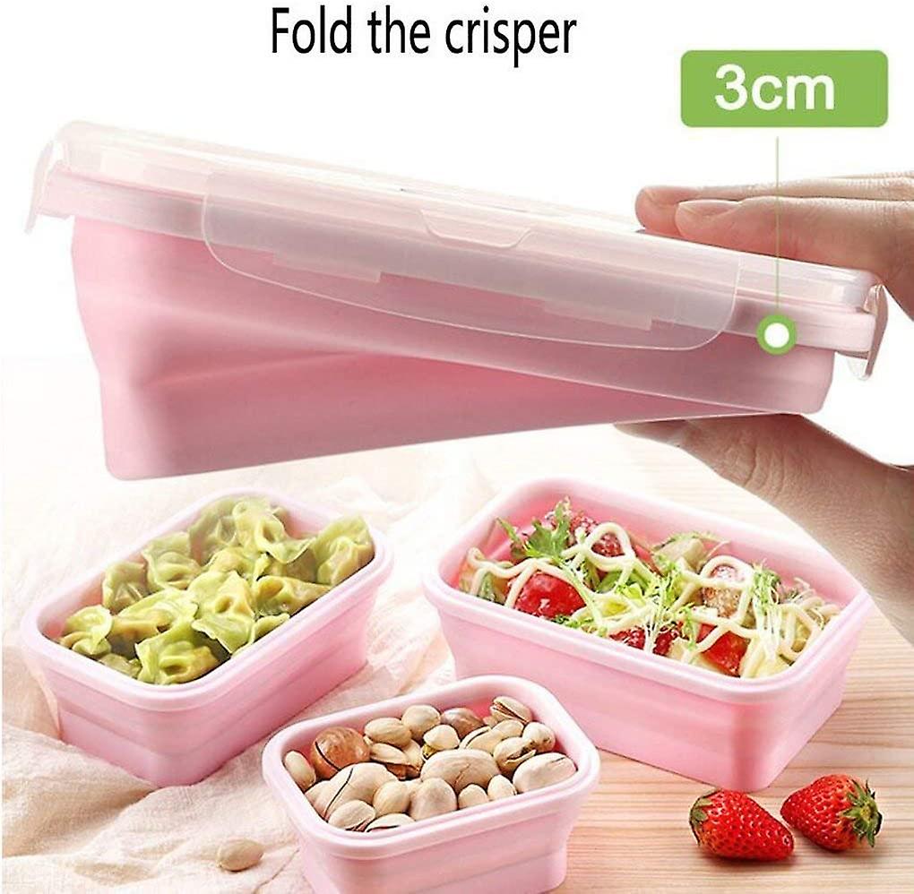 Silicone Lunch Box Portable Collapsible Folding Food Storage Container ...