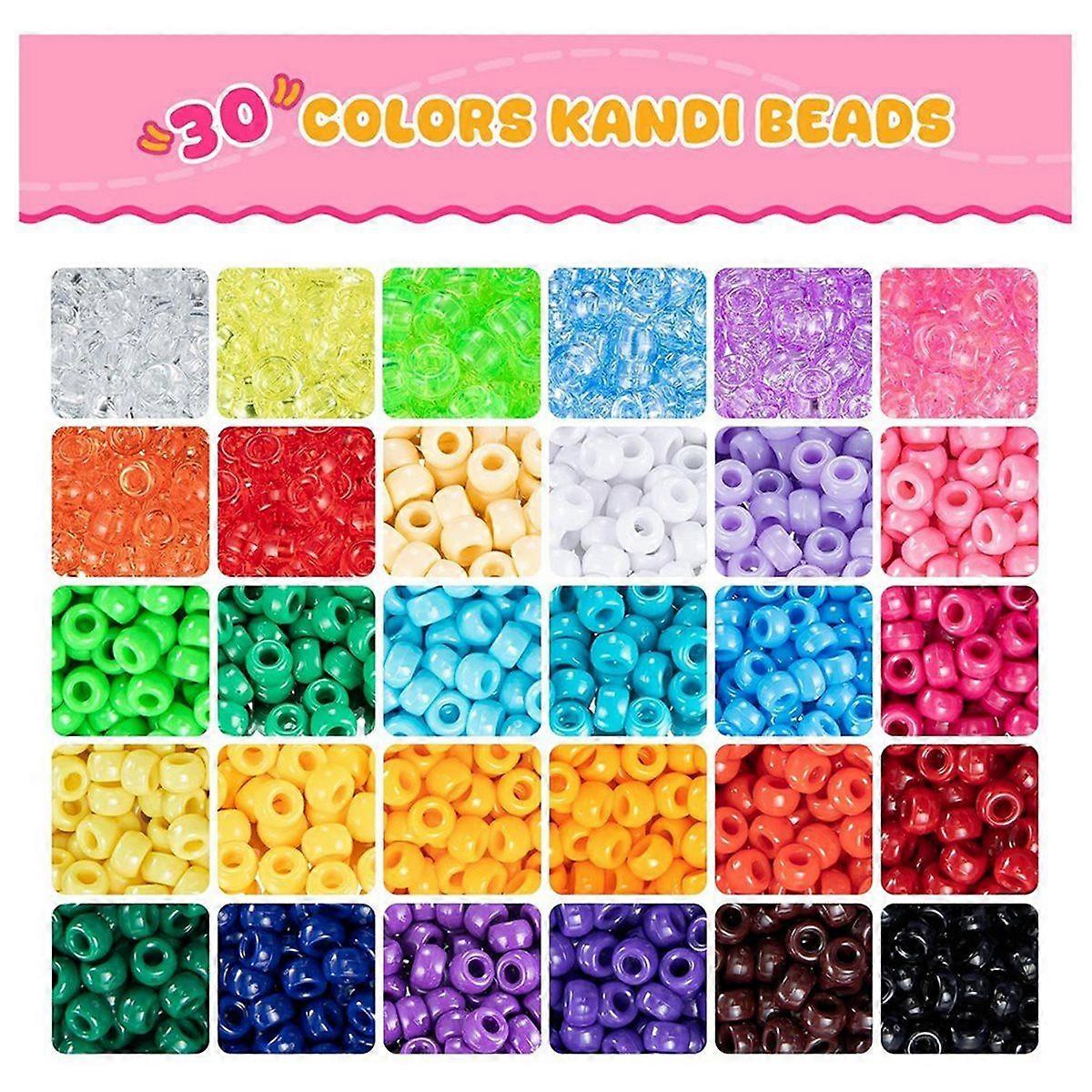 10000Pcs Beads Bulk, 30 Colors Rainbow Kandi Beads for Hair Braiding ...
