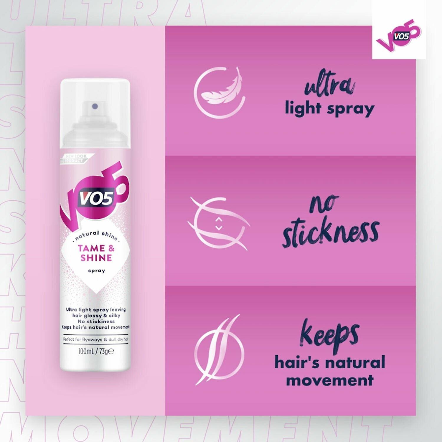VO5 Hairspray With Heat Defence, Tame & Shine, 4 Pack, 100ml | Fruugo UK