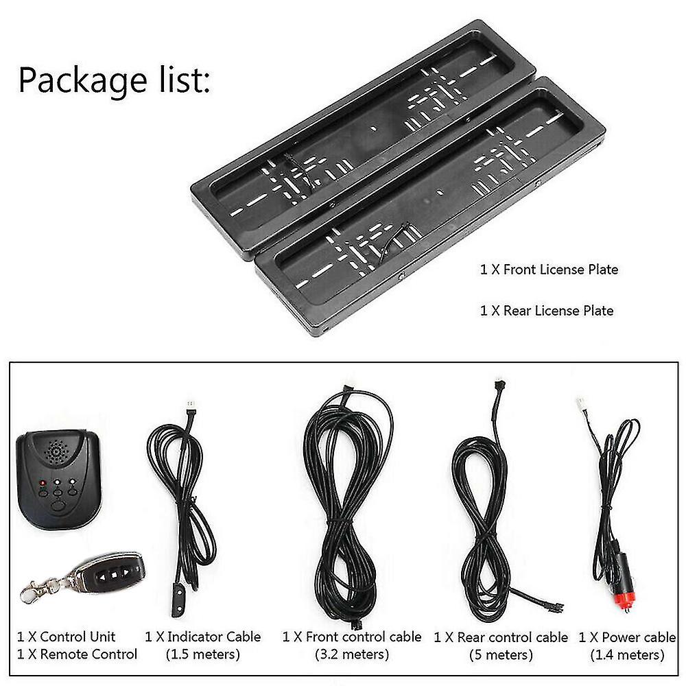 2pcs License Plate Frame Roller Shutter Electric Remote Control License ...