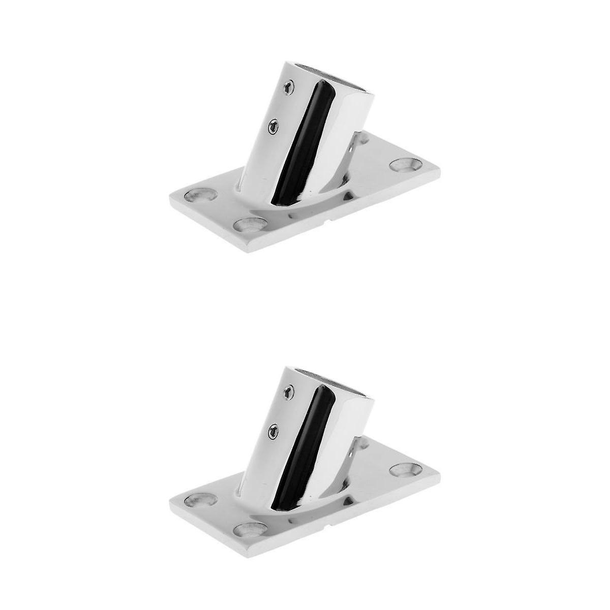 2-Pack Stainless Steel Boat Deck Handrail Pulpit Base 60 Degree 25mm ...