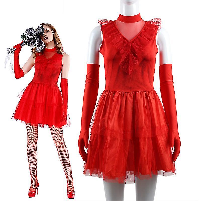 Halloween Cosplay Bloody Mary Red Bride Vampire Role Costume | Fruugo UK