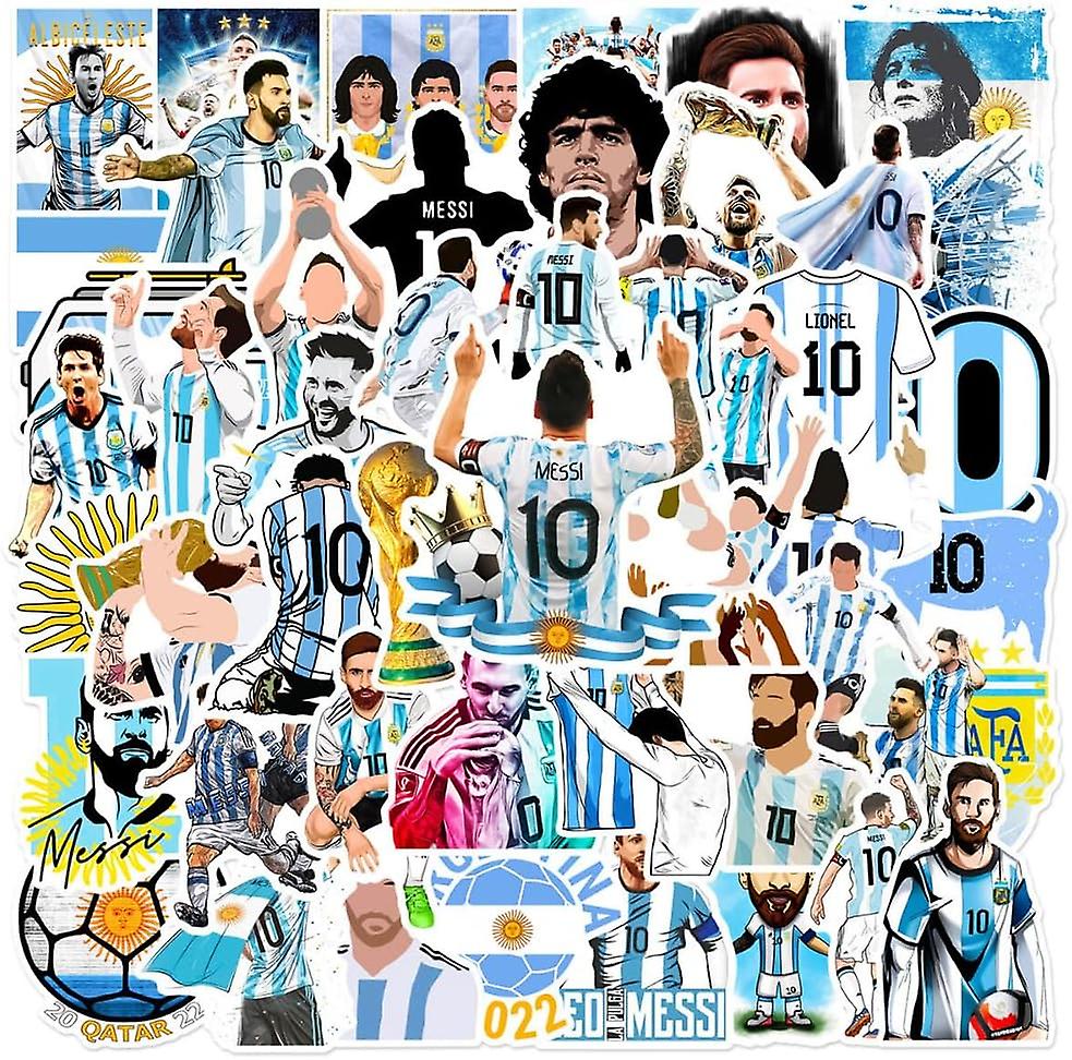 50Pcs Messi Stickers Soccer Star Argentina Miami Super Player World Cup ...