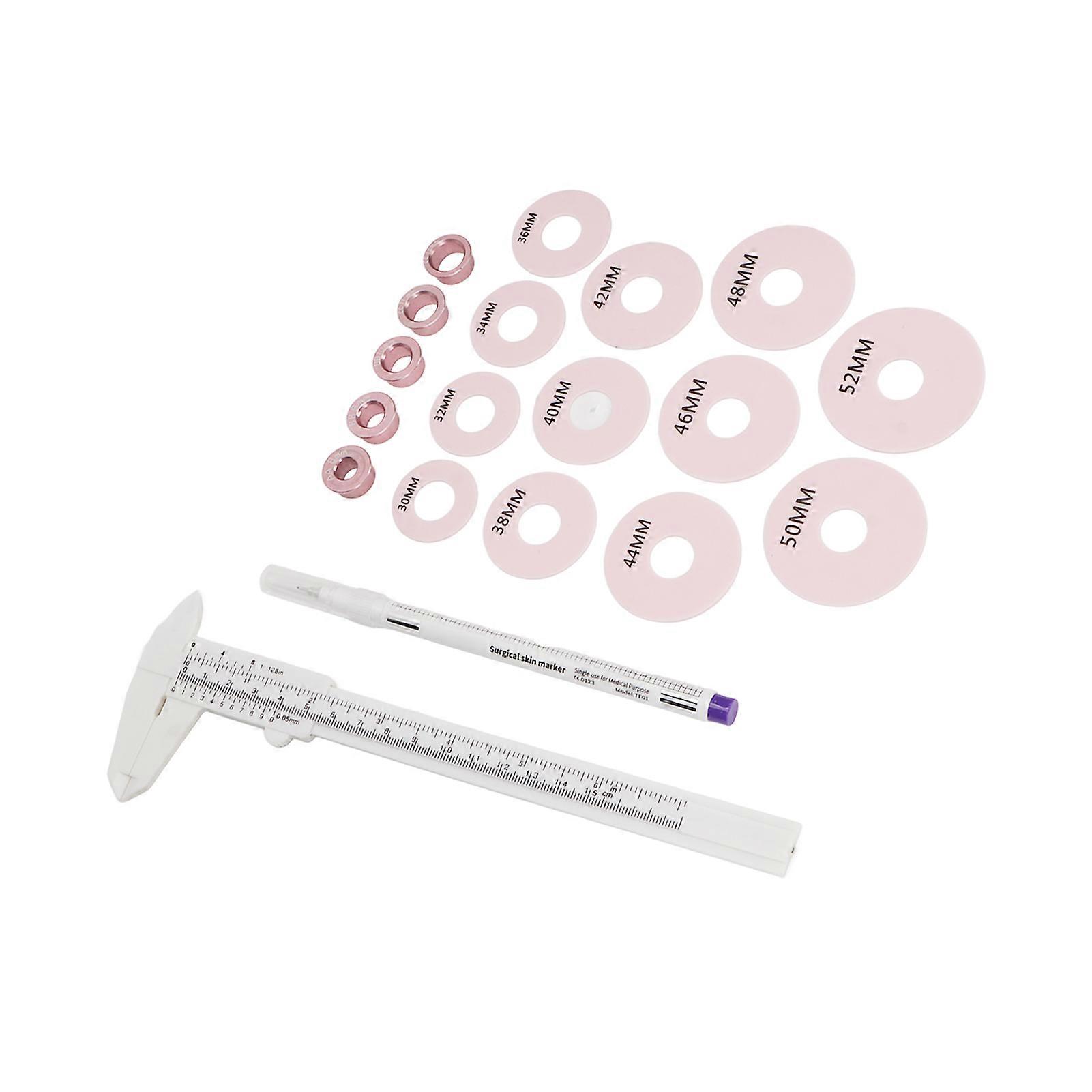Nipple Areola Measurements Set 12pcs Silicone Rings Marking Pen 3d