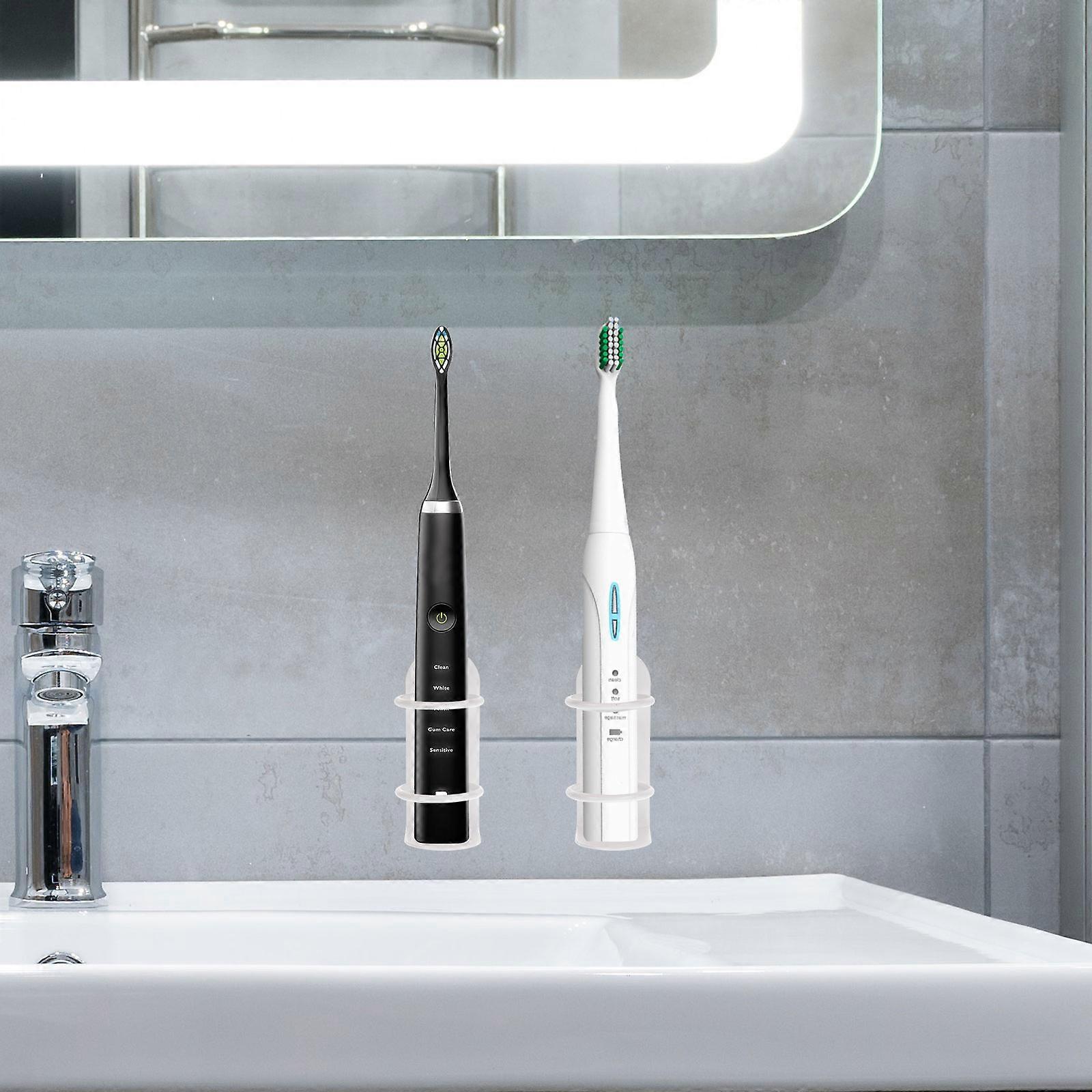 2pcs Punch Free Electric Toothbrush Holders Iron Wall-mounted Electric ...