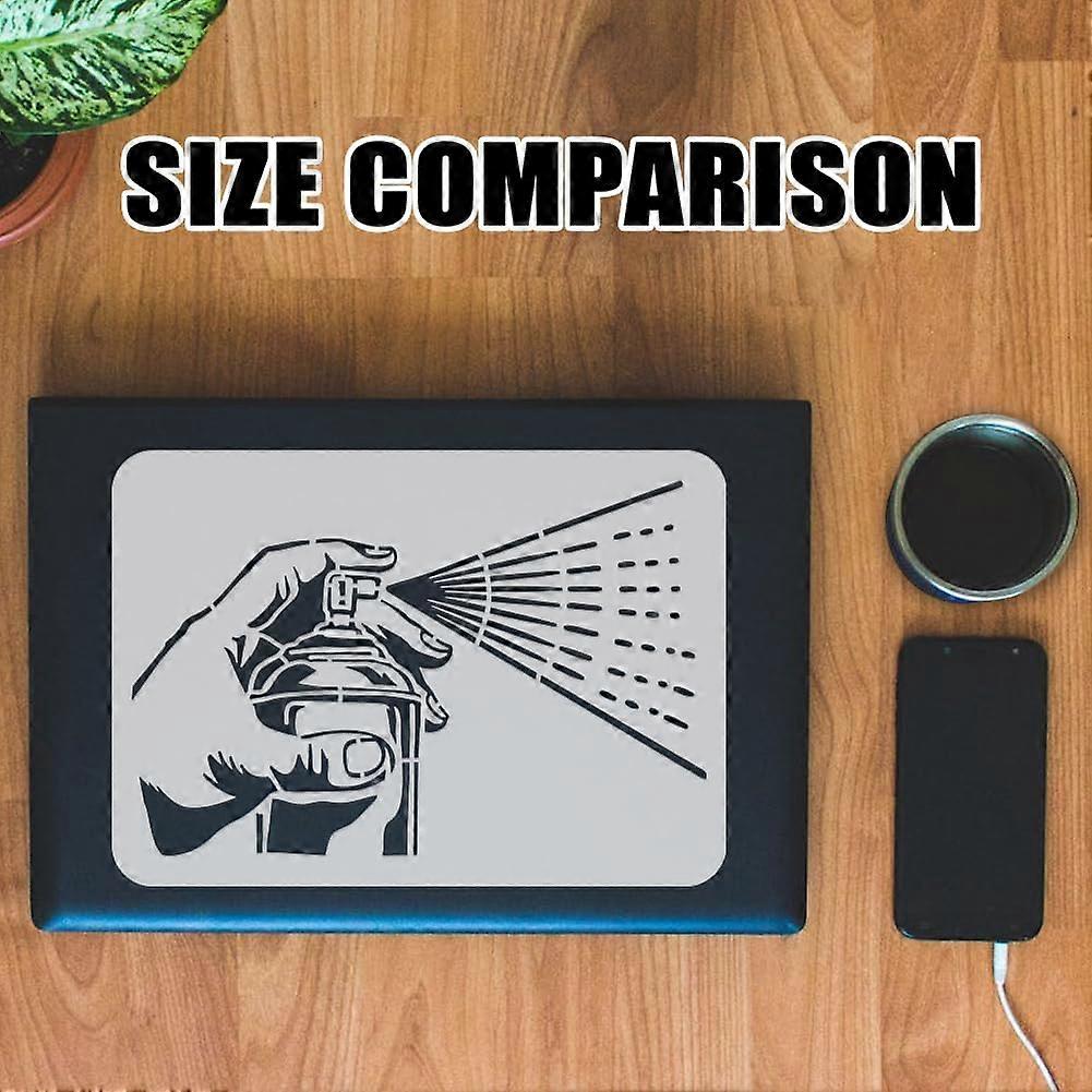 Graffiti Spray Can Painting Stencil 8.3x11.7inch Hollow out Graffiti Style Template Reusable ...