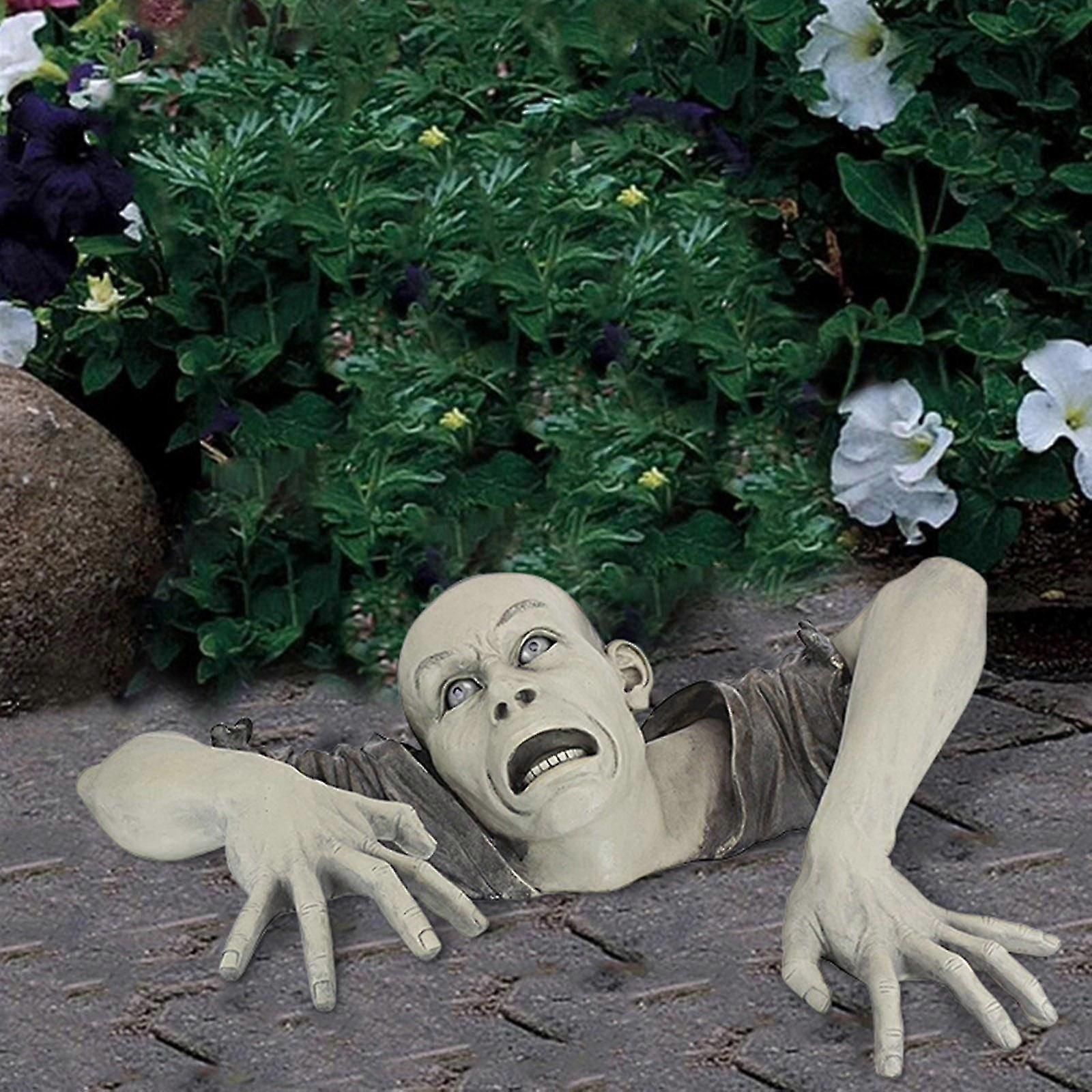 Garden Sculpture Realistic Zombie Scary Statue Halloween Decoration ...