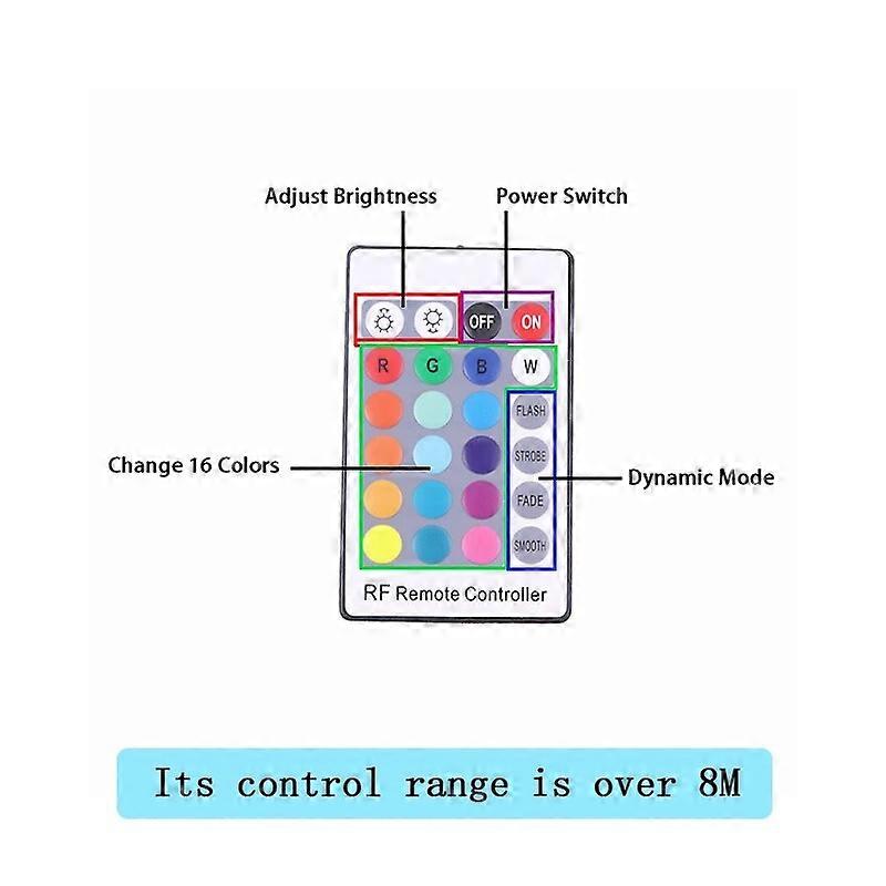 RGB multi-color RF Remote Control Halo Rings DRL LED Angel Eyes Kit For ...