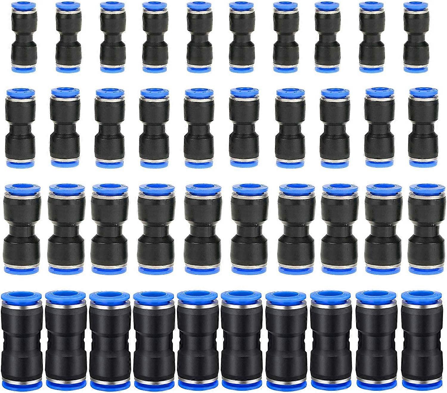 40Pcs Pneumatic Straight Connector, Air Push Quick Connector Straight Push Connector,Hose ...