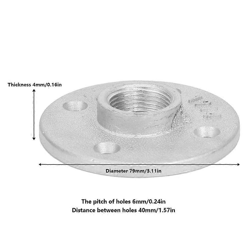 10Pcs DN20 4 Holes Flange Base Hardware Tool 3/4'' British Screw Thread ...