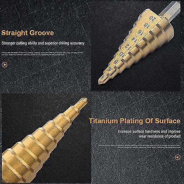 -Hex Shank Drive Quick Change High-Speed Steel Step Drill Bit 4-12mm/4 ...