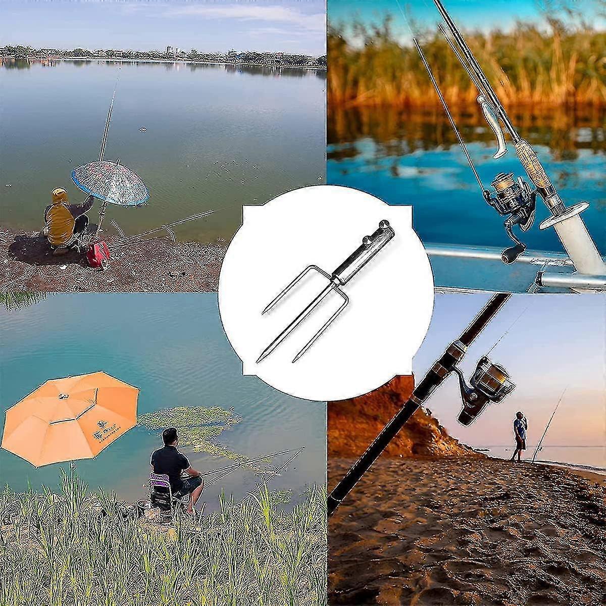Umbrella Stand Anchor with 3 Spikes, Heavy Duty Metal Parasol Base ...