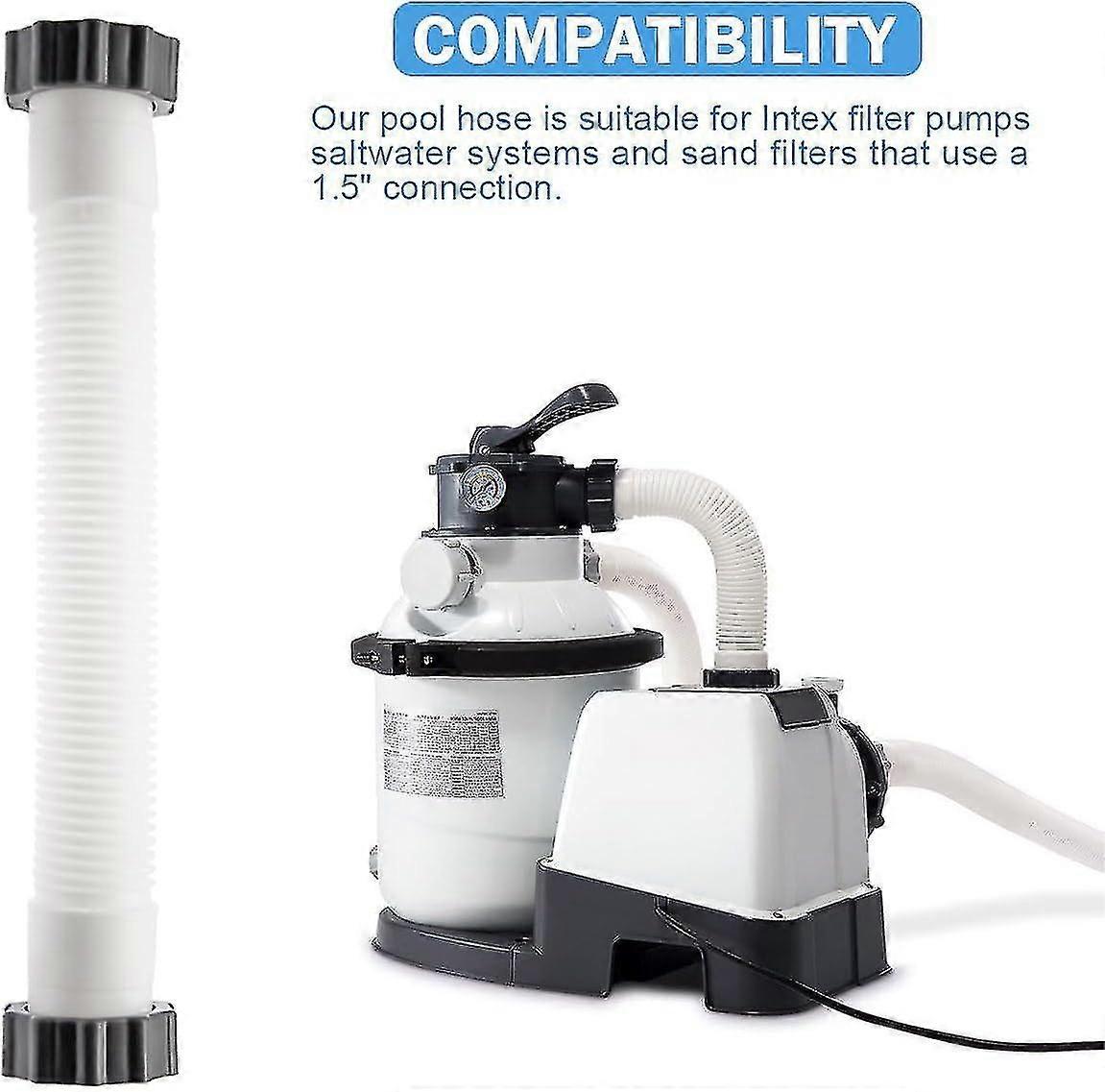 11535 Pool Sand Filter Pump Hose - 16 Inch Intex Interconnecting Hose ...