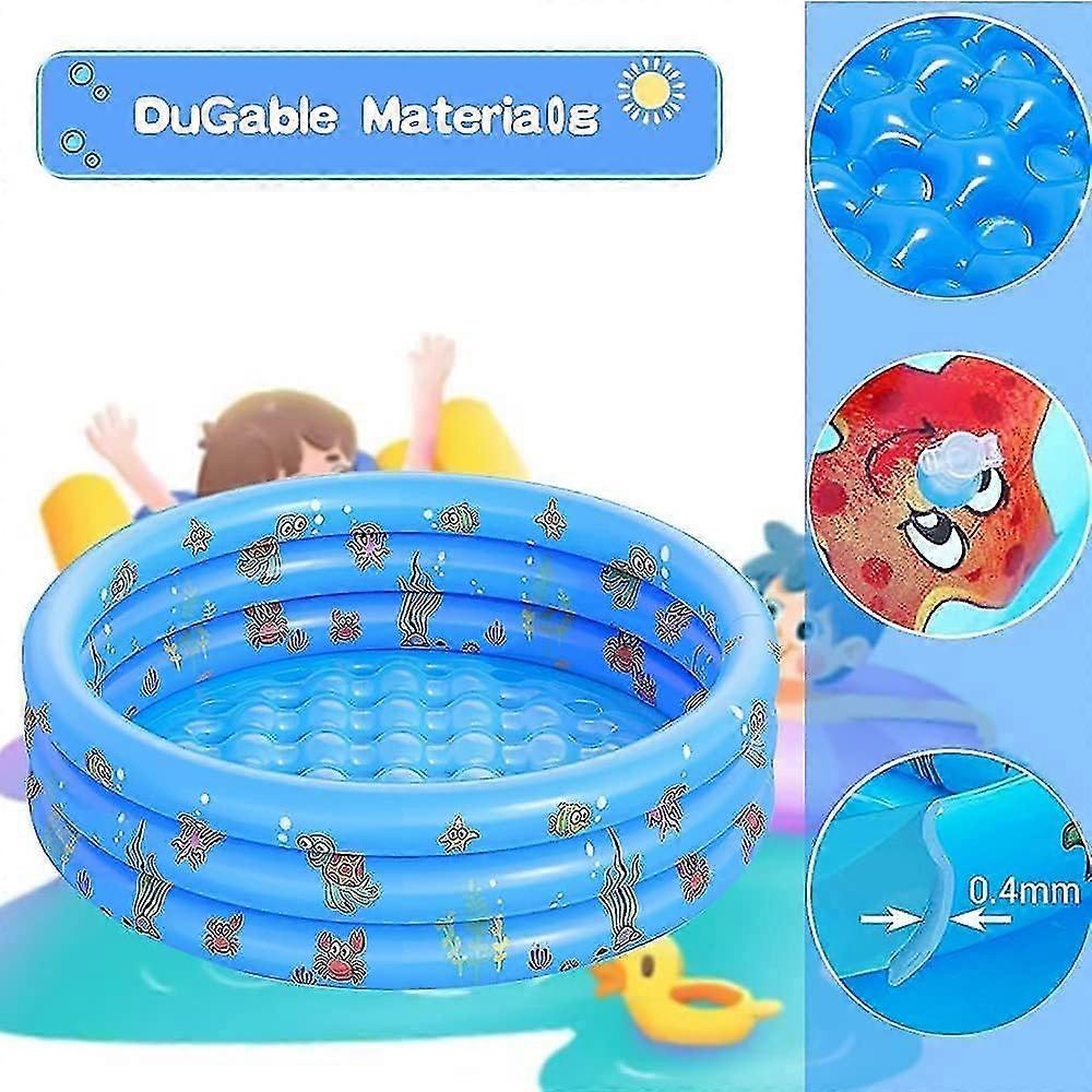 Children's Pool,blueround Inflatable Pool,100x35cm Inflatable Paddling ...