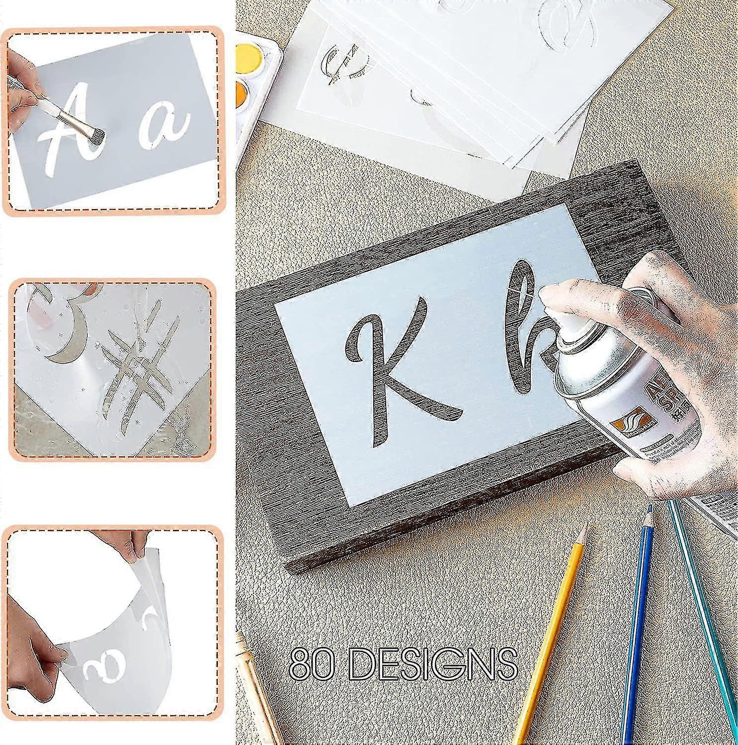 Reusable Plastic Alphabet Letter Stencil Number Stencil With Upper And ...