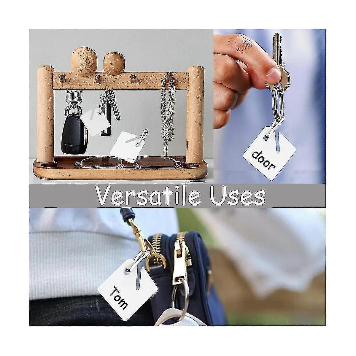 100 Pcs Key Tags White Plastic Hanging Tags With Metal Snap Hooks, Tags ...