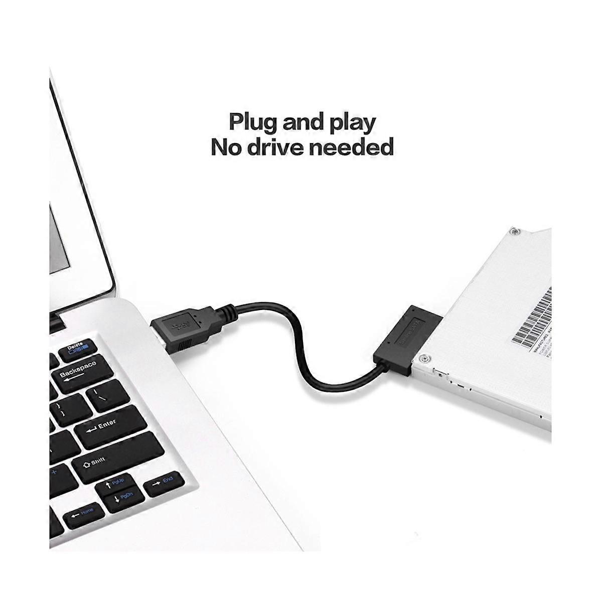 35CM USB Adapter PC 6P+7P CD DVD Rom SATA to USB 2.0 Converter Slimline Sata 13 Pin Drive Cable ...