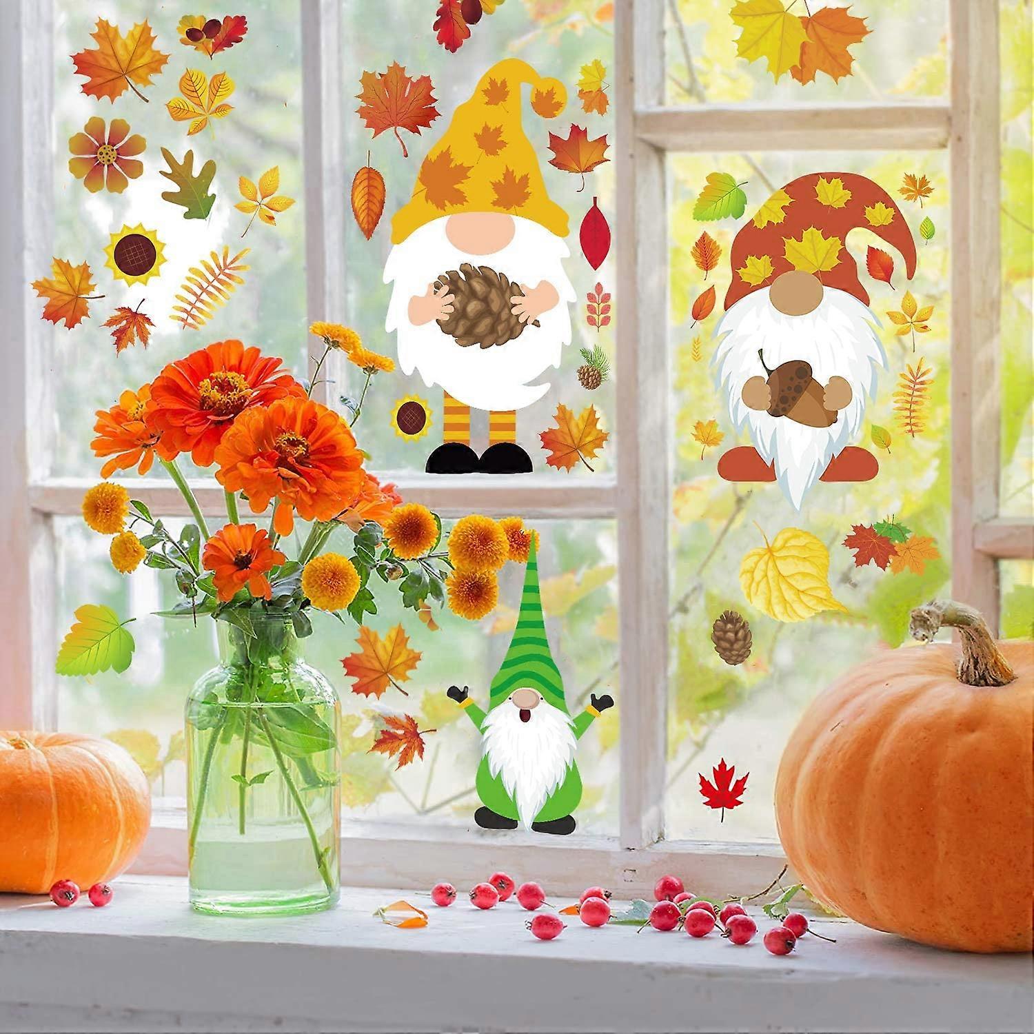 9 small Sheets Autumn Window Clings Autumn Window Decals for ...