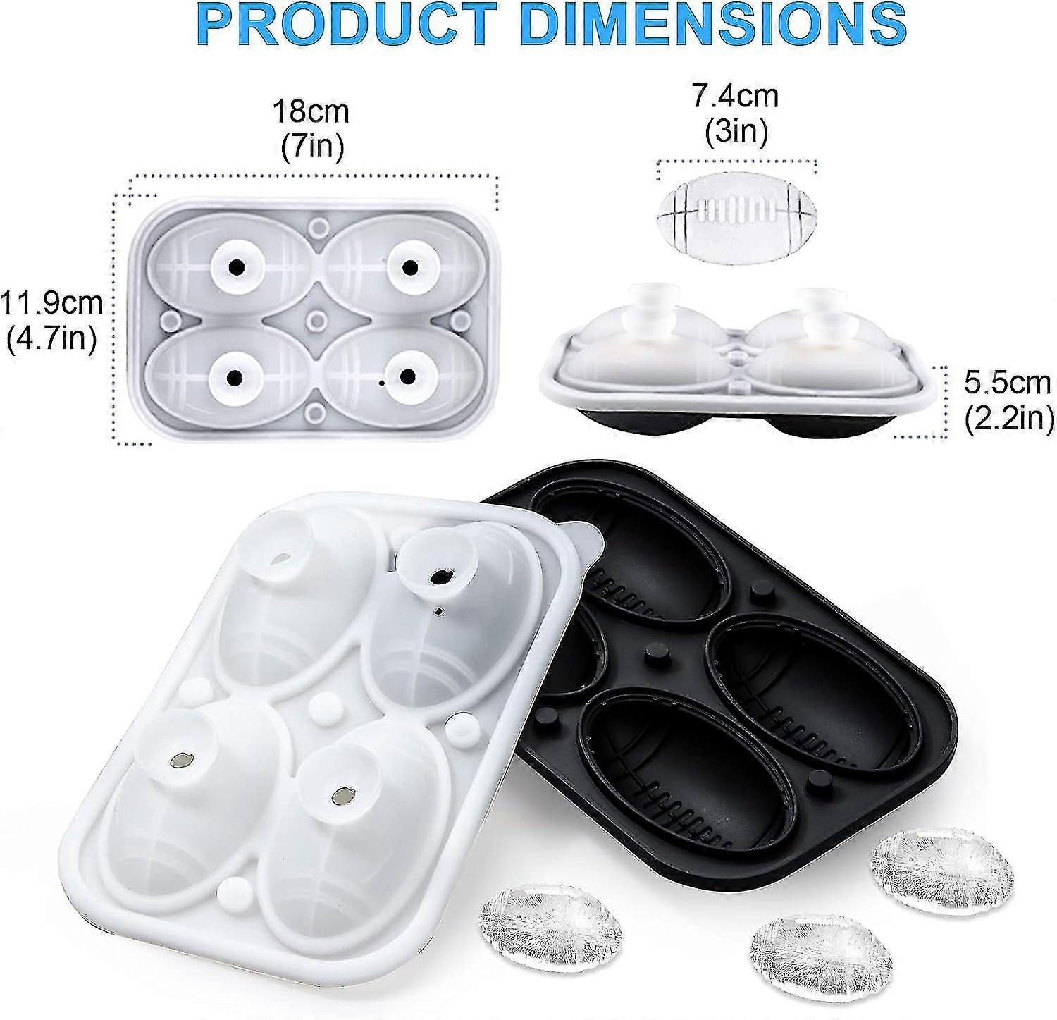 Sphere Ice Cube Mold, Rugby Ice Cube Mold, Silicone Oval Ice Mold ...