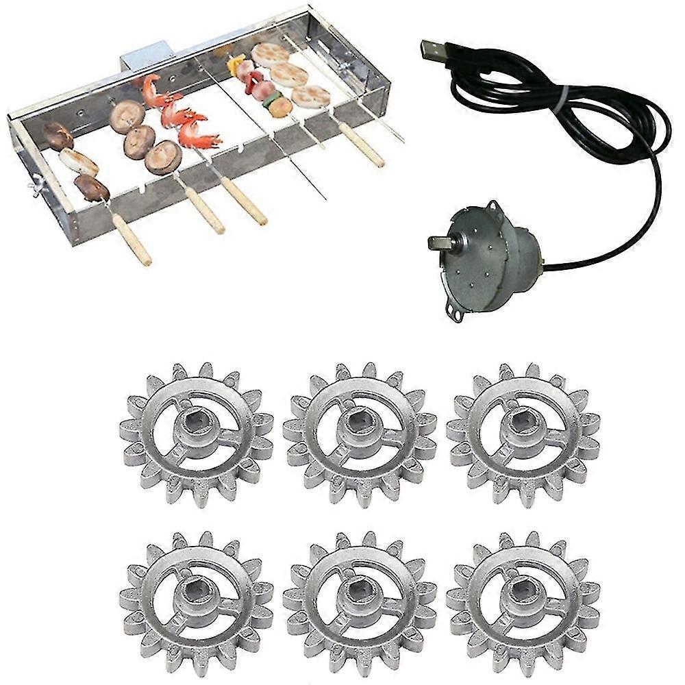 Automatic Rotisserie Grill Tools Metal Bbq Rotary Frame Gear With Usb ...