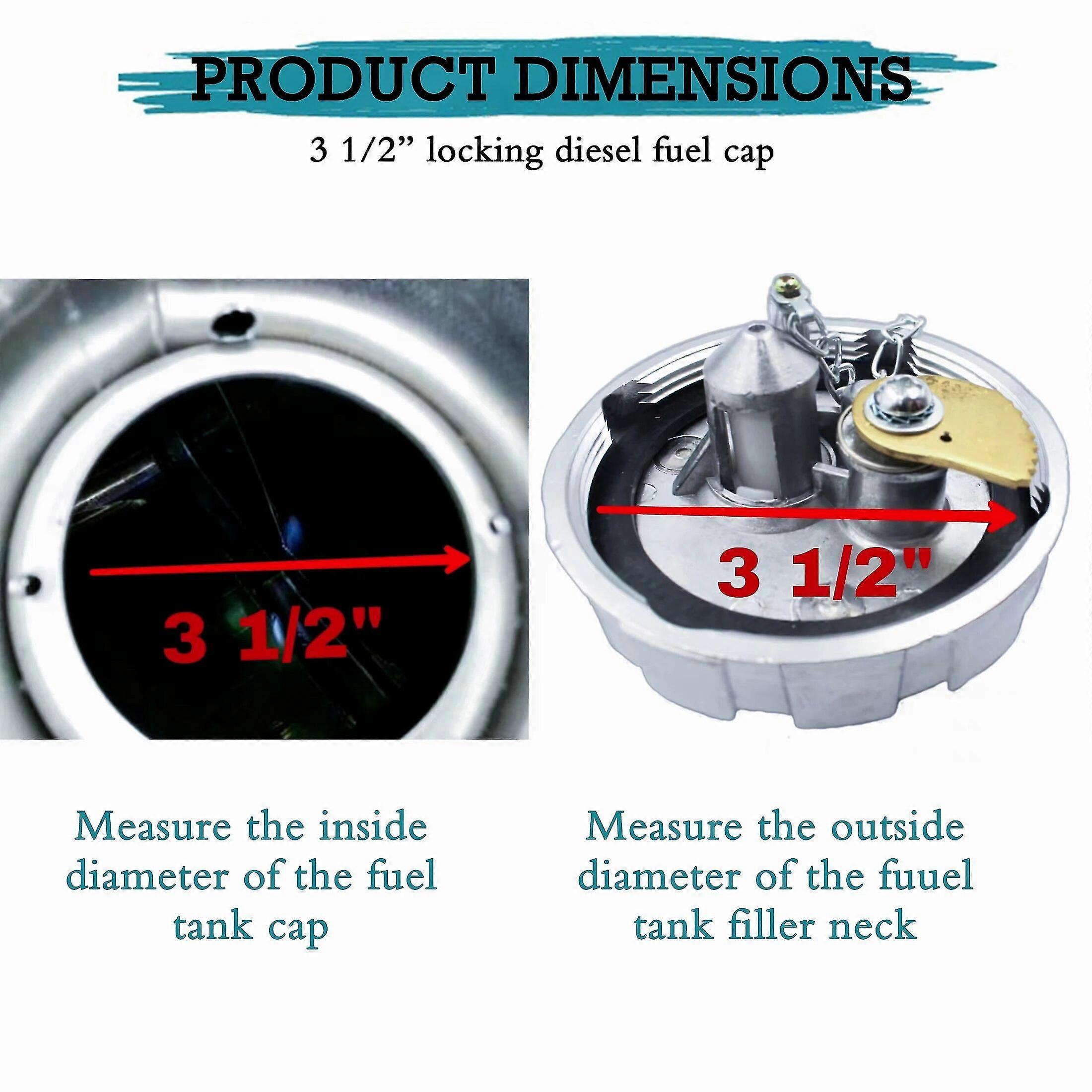 Aluminum Locking Diesel Fuel Cap for Kenworth Truck Fuel Tank Replaces ...