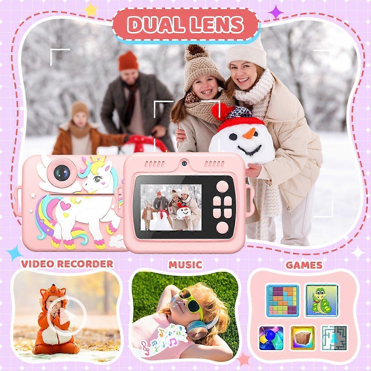 Digital Camera Teens Instant Print Camera 2.4 Inch Screen Purple ...