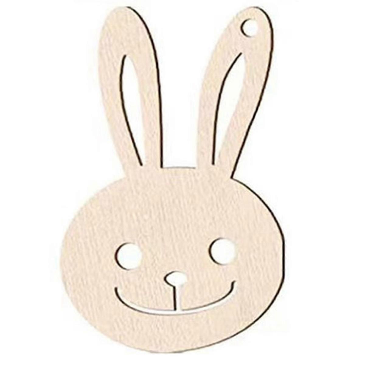 70PCS Unfinished Blank Wood Cutout Wooden Easter Bunny Rabbit Shaped ...
