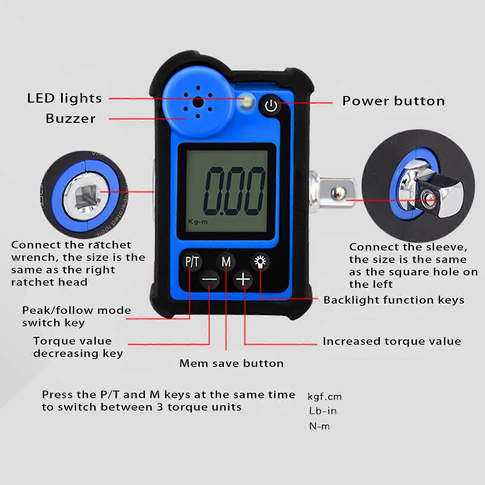 Small Torque Wrenches Adapter Torque Meter Wrench Socket Tool Steel ...