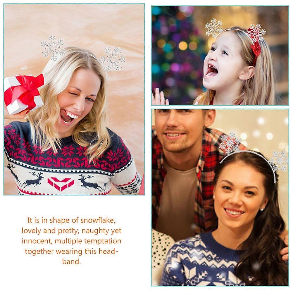 Christmas Snowflake Headbands 5Pcs White for Christmas Holiday Headband ...