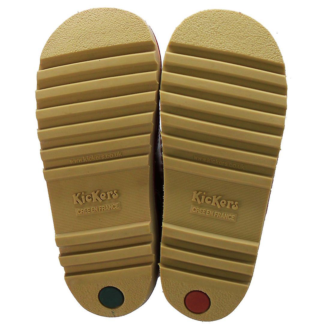 Kickers Kick Hi Core Ankle Lace-Up Red Smooth Leather Kids Boots 1 ...