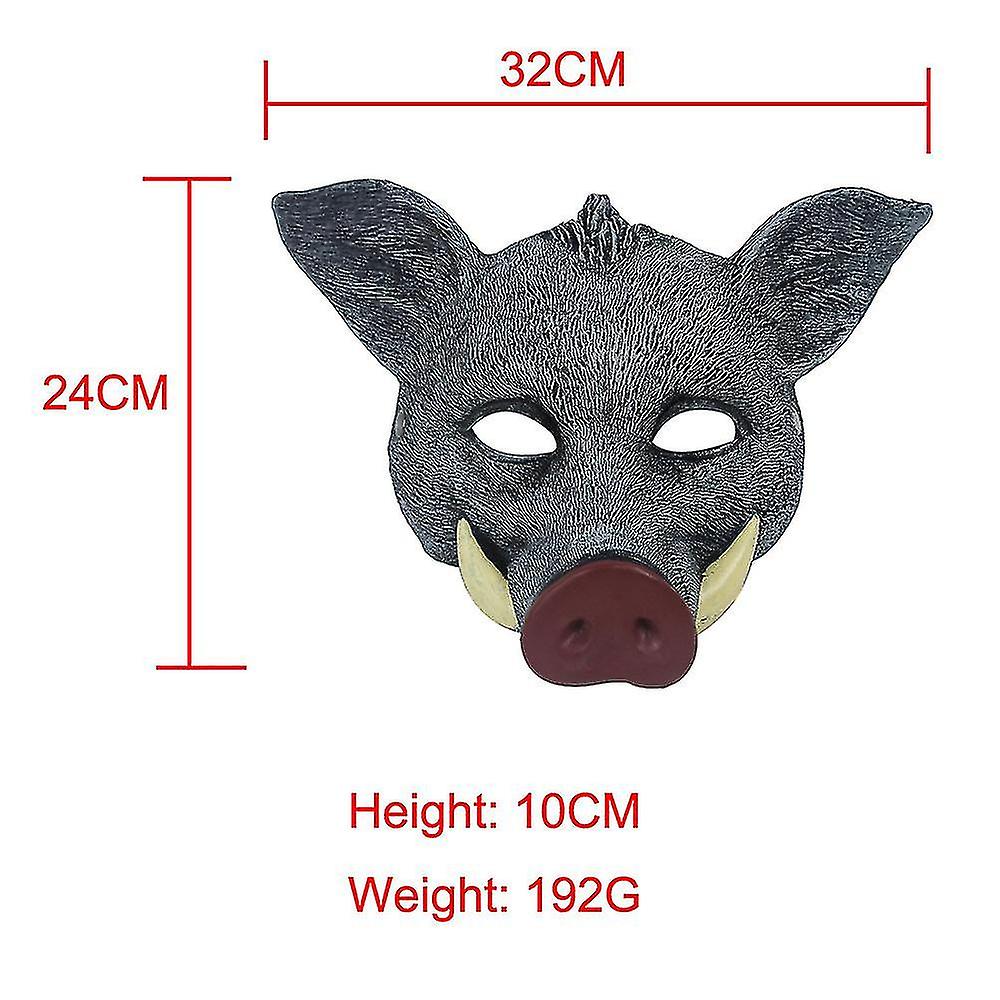 3d Realistic Wild Boar Face Mask Pu Foam Pig Face Cover Dress Up Party ...