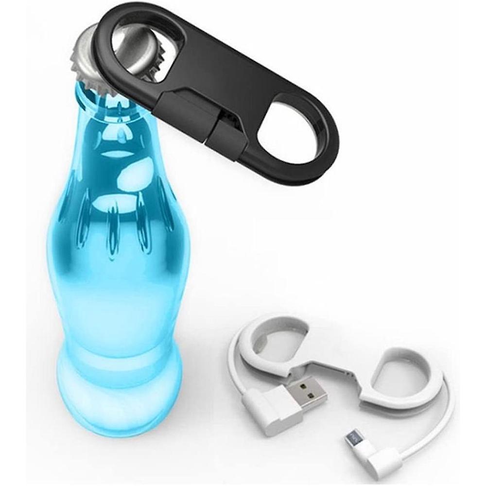 Micro USB key ring with charger Data cable - Bottle Opener - silver ...