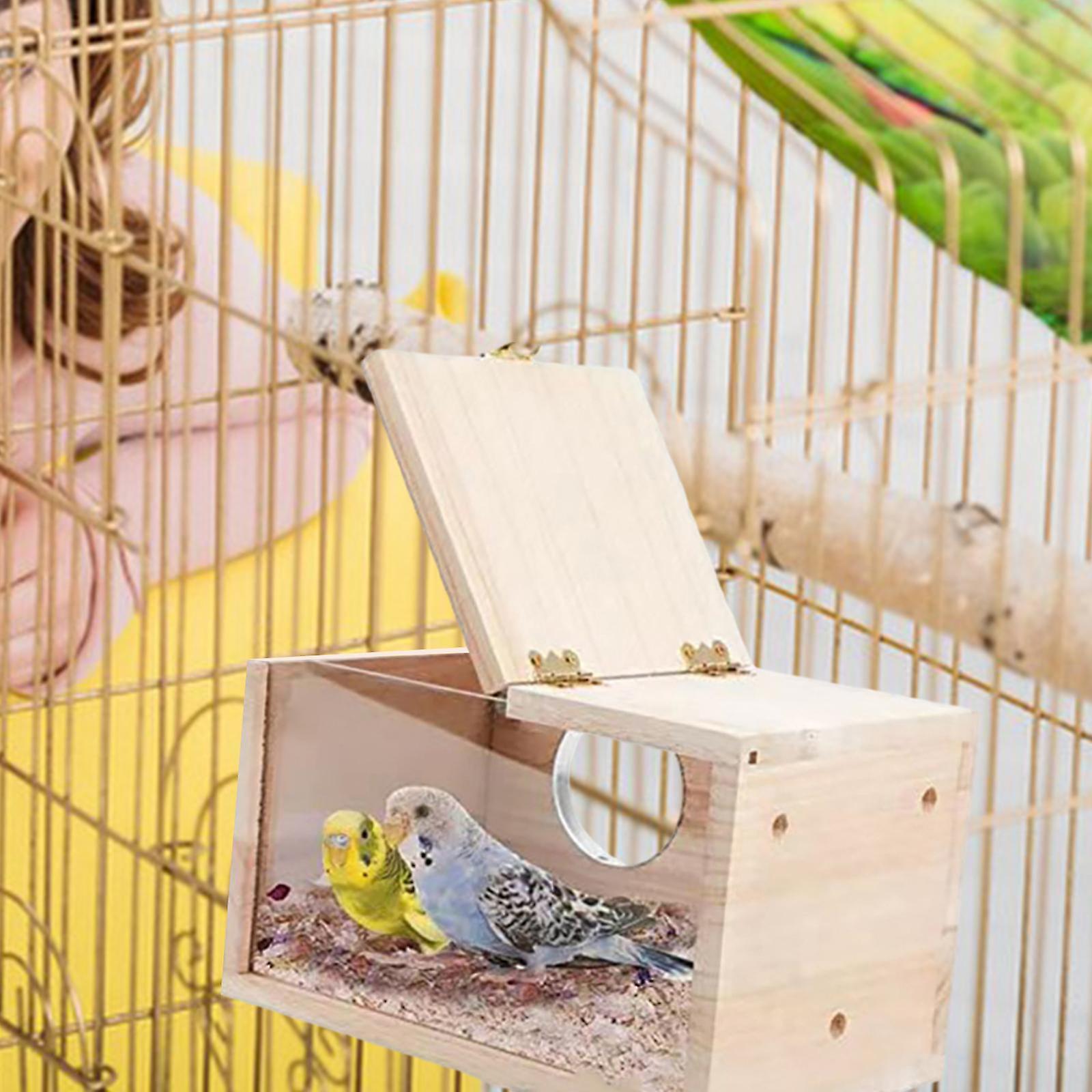 Parakeet Nesting Box Bird Nest Box with Viewing Window Hanging House ...