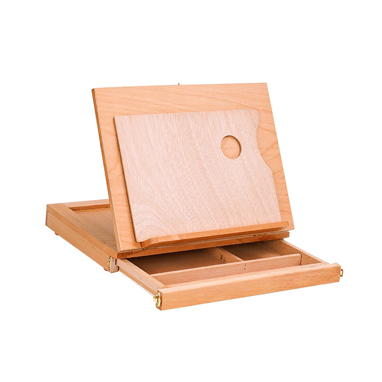 Wooden Easel Box Desktop Sketch Box Foldable Book Holder Art Supply ...