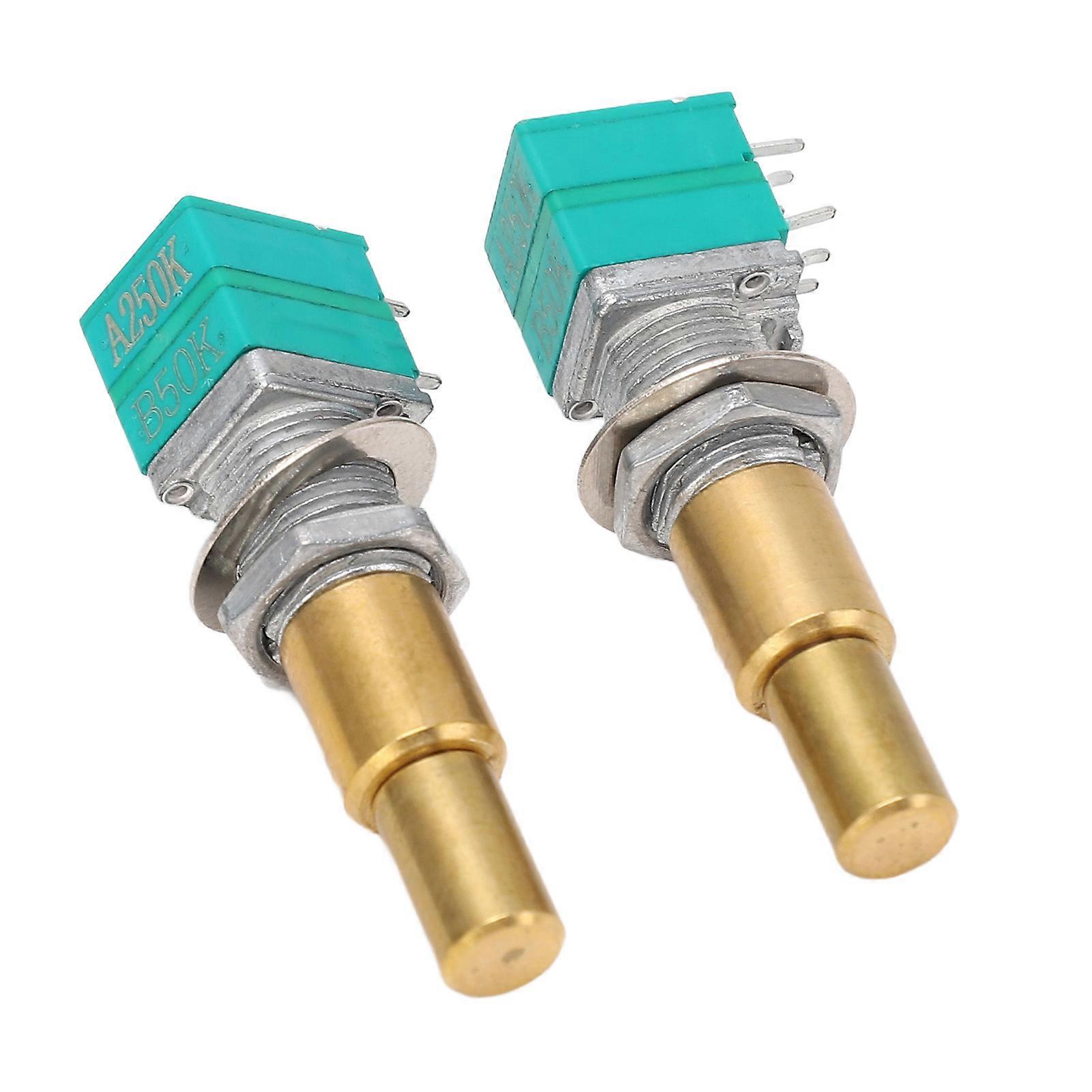 2PCS Guitar Potentiometer Dual Accuracy Brass Shaft Rotary ...