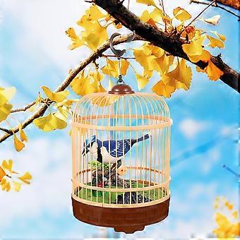 Creative Singing Chirping Bird in Cage Sound Activated Battery Operated ...