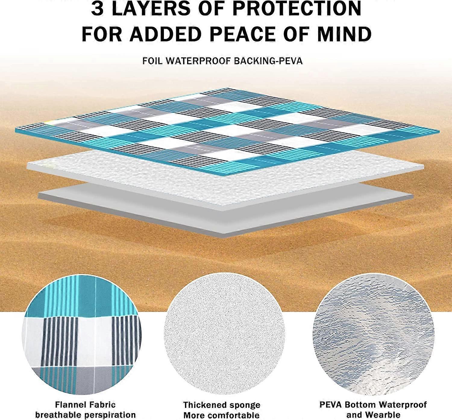 200 x 200cm Picnic Blanket, Waterproof Portable Foldable Blanket, Sand ...