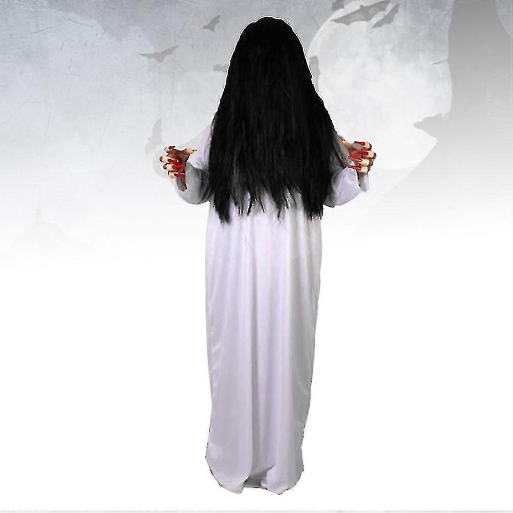 Black Outfits Ghost Clothing Black Hair Terror Dress Props Halloween ...