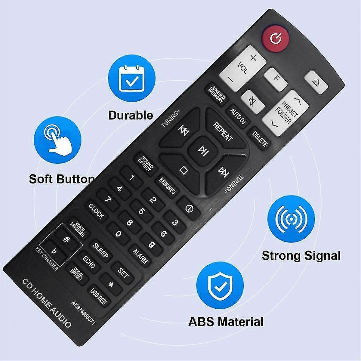 Replace AKB74955371 Remote for LG Mini CD Home Audio Hi-Fi System ...
