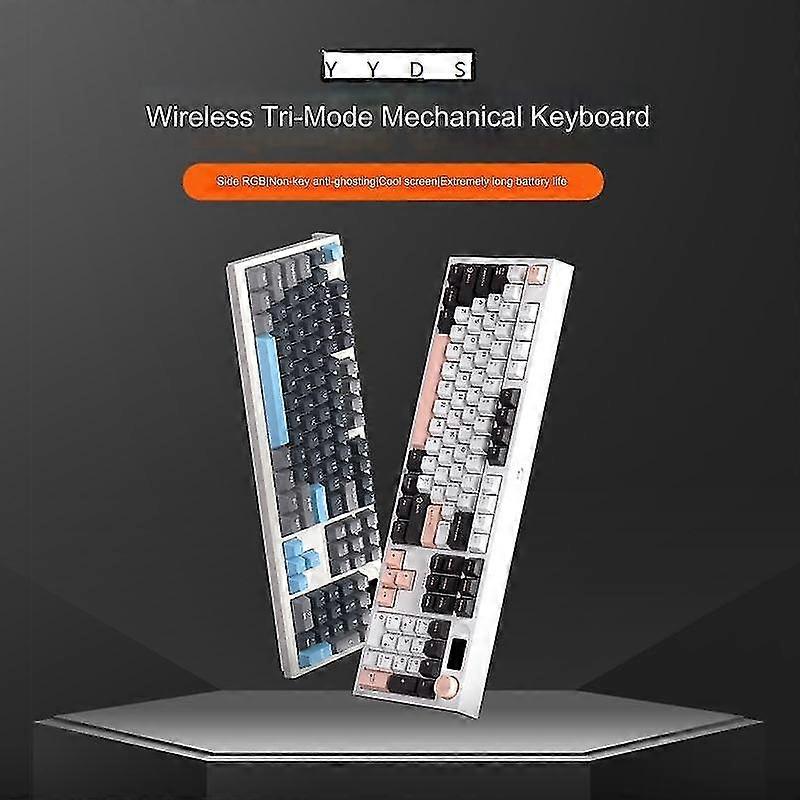 Wireless Bluetooth hot-swappable mechanical keyboard three-mode wired ...