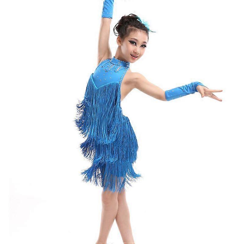Solid Tassel Dance Dress Latin Salsa Dance Wear Party Costume Stage ...