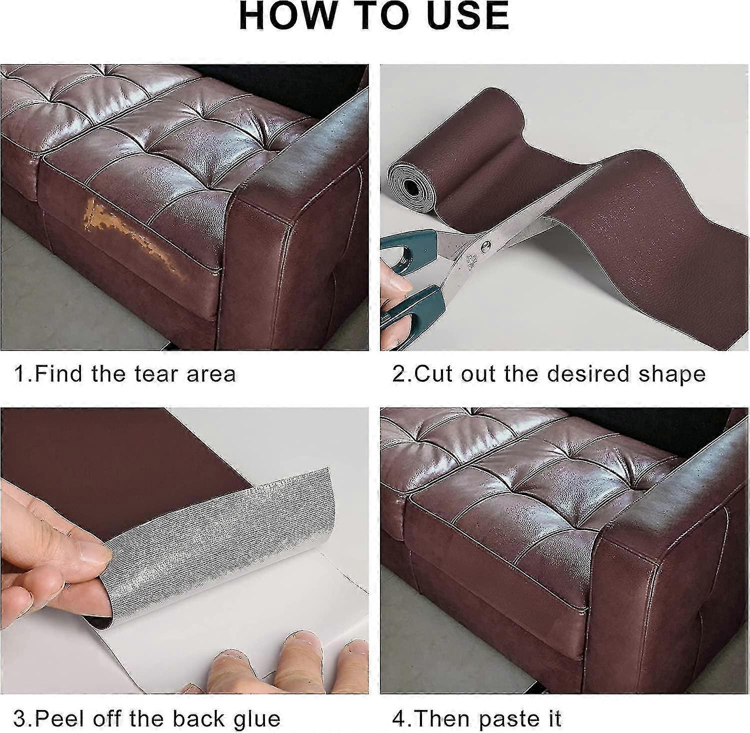 Selvklæbende læder reparation patch sofa sofa bilsæde stol renovering ...