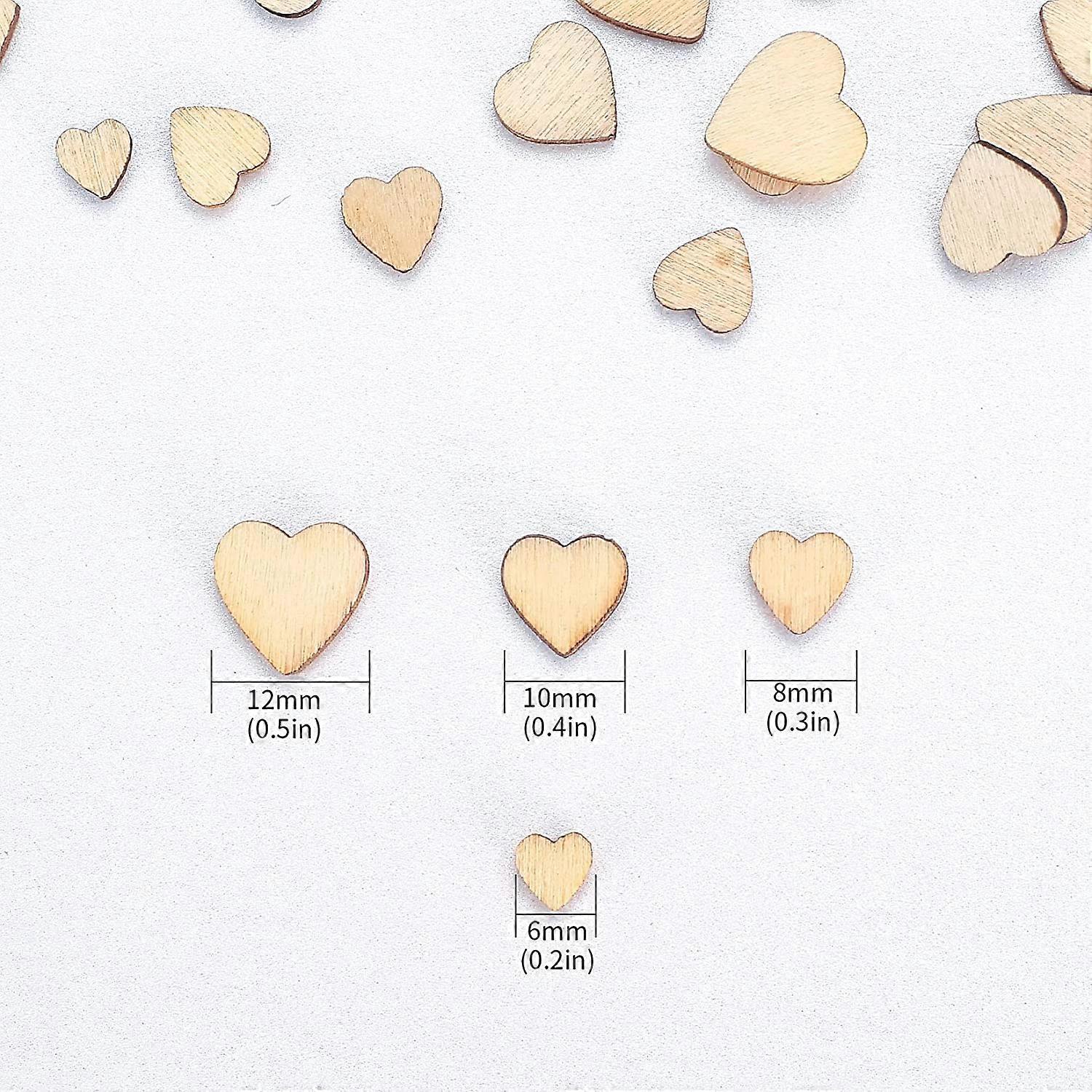 500 Pieces Wooden Hearts, Wooden Heart Slices, Decorations Heart Wood ...