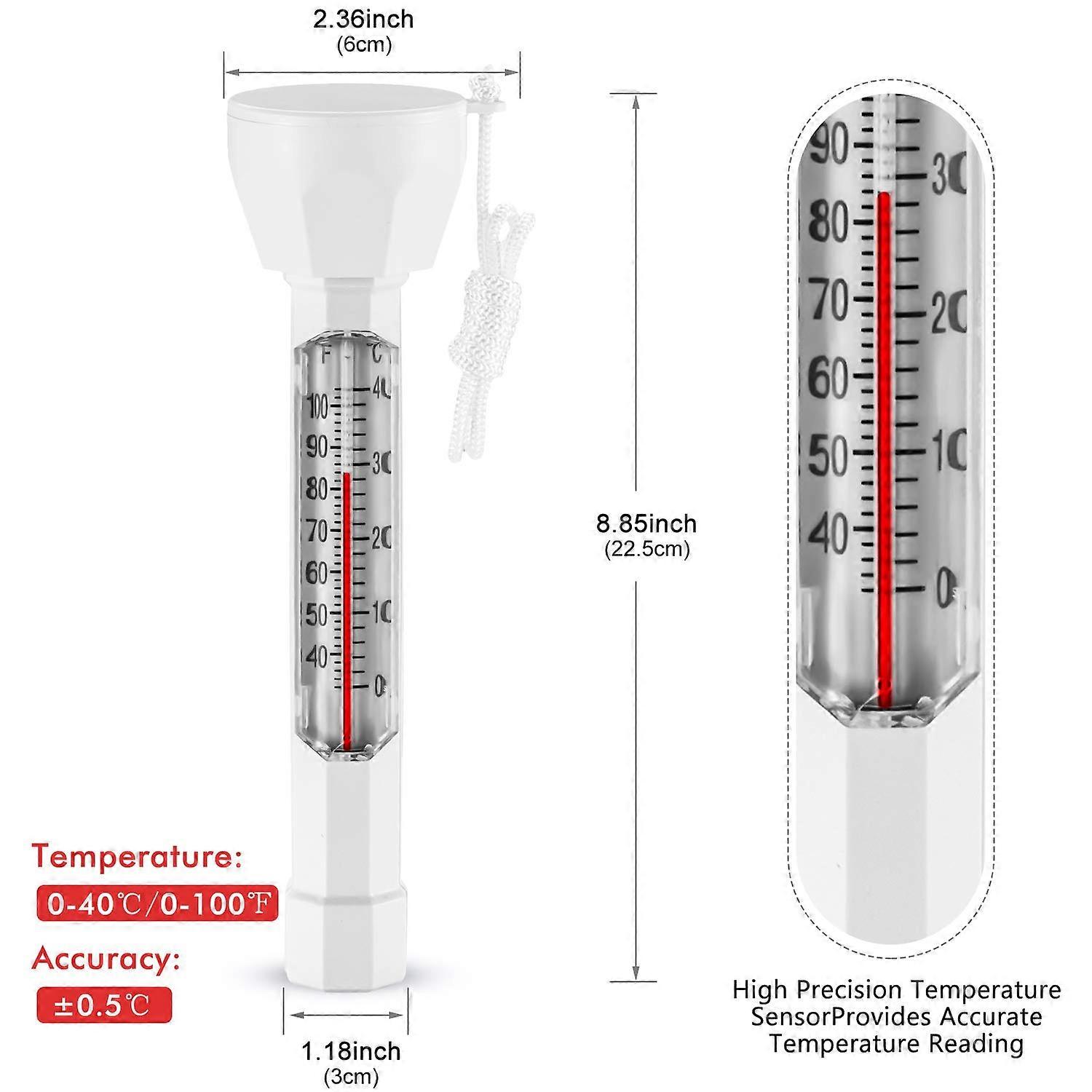 Swimming Pool Floating Thermometer, Pool Thermometer with Rope (Type 2 ...